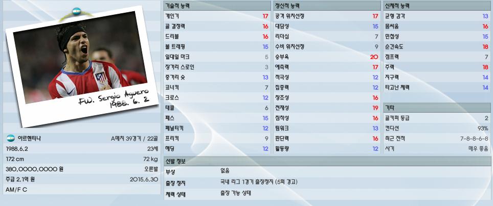 벨라 vs 아게로 고민이네요.. - FM2008 선수 이야기 - 챔피온쉽 매니저 - 대한민국